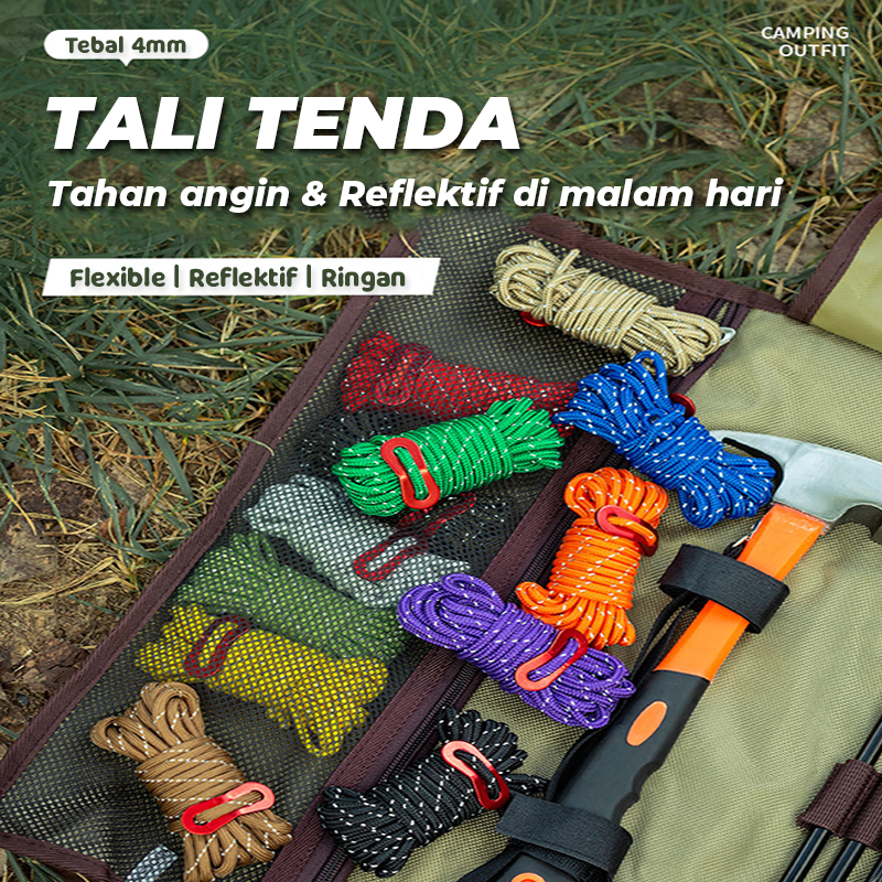 Jual Tali Tenda Camping Panjang 4m Flexible Tahan Angin Adjustable ...