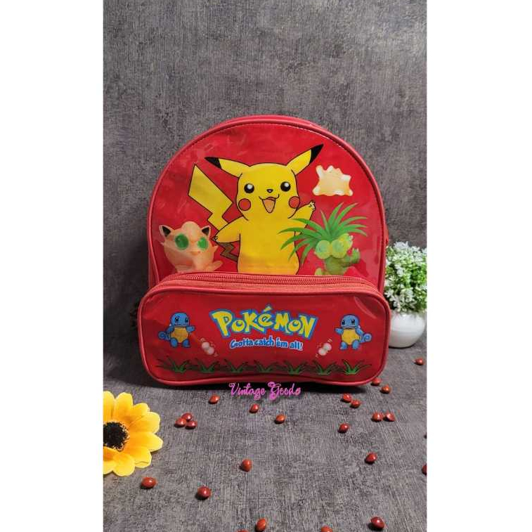 Jual Vintage 90s Tas Ransel Anak TK PAUD Pokemon Pikachu Merah | Shopee ...