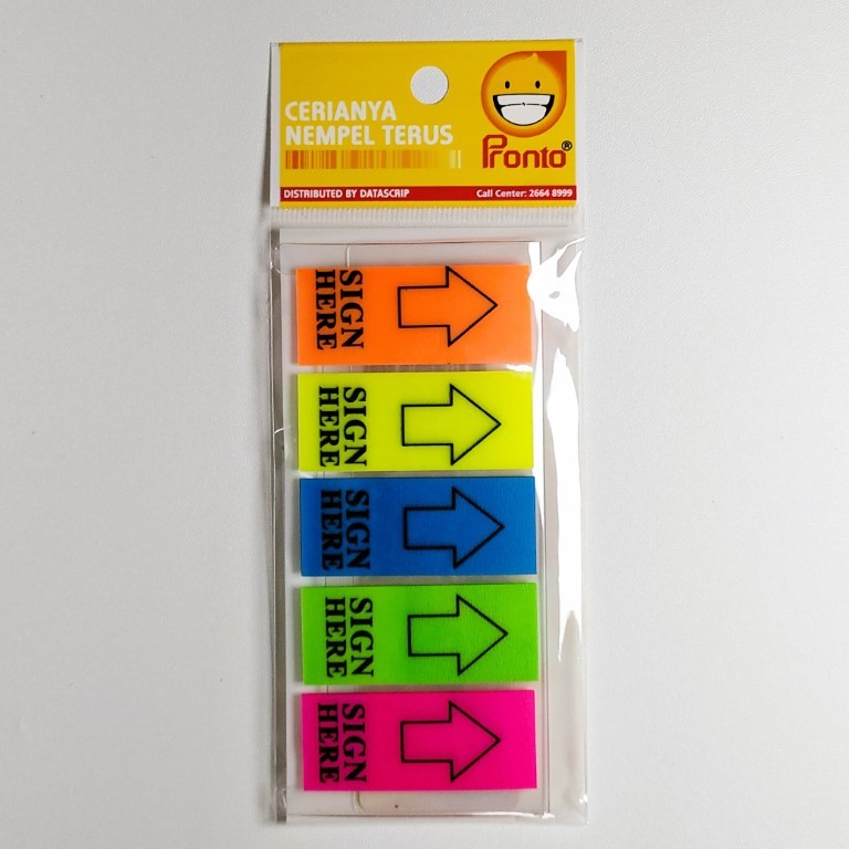 Jual Sticknotes Sign Here Pronto 5 Warna / Penanda Tandatangan | Shopee ...