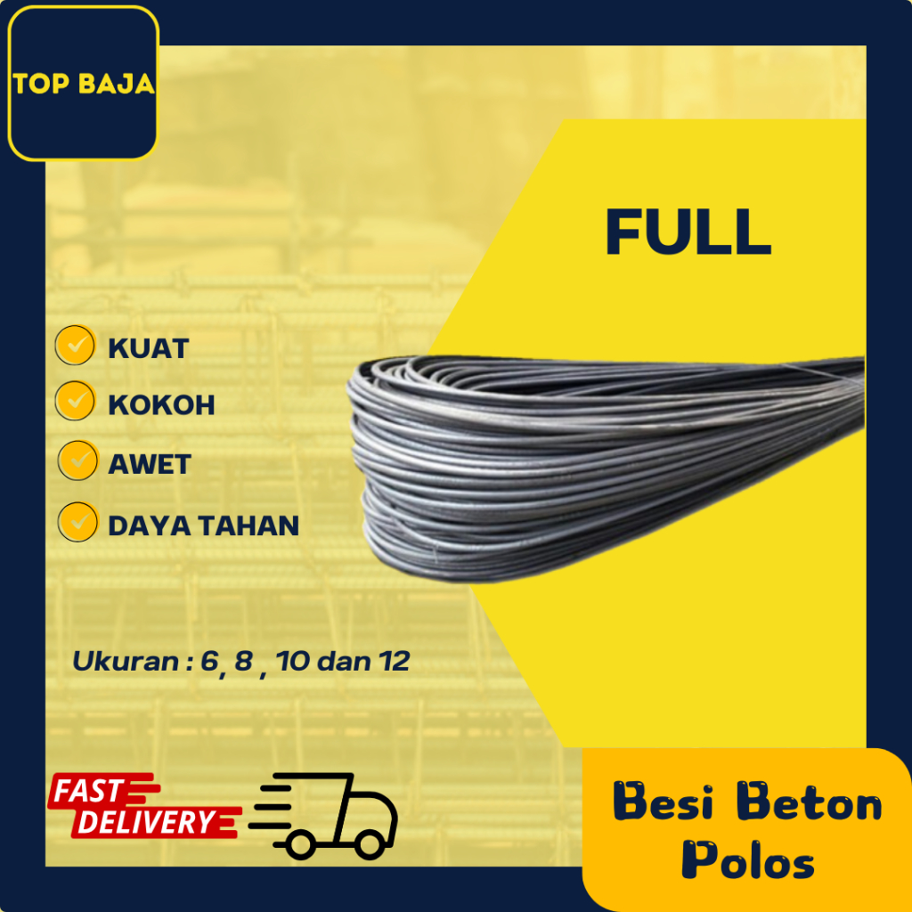 Jual Besi Beton Polos Full 6 mm, 8 mm, 10 mm, 12 mm per batang panjang ...