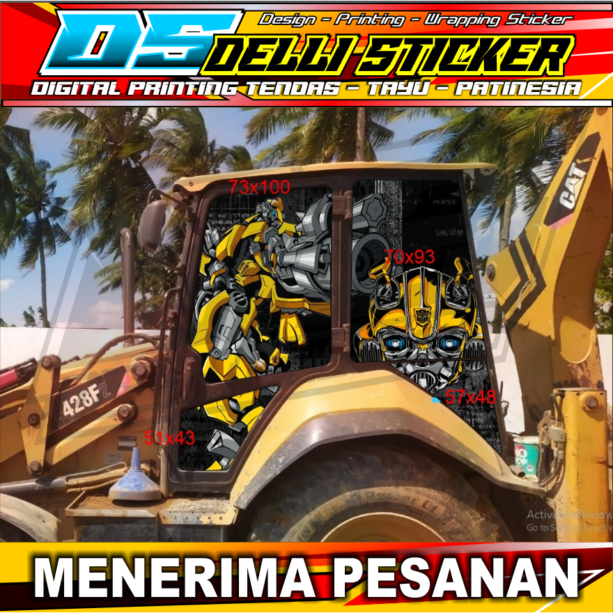 Jual Stiker One Way Kaca Alat Becho Loader - Tembus Pandang - Kanan ...