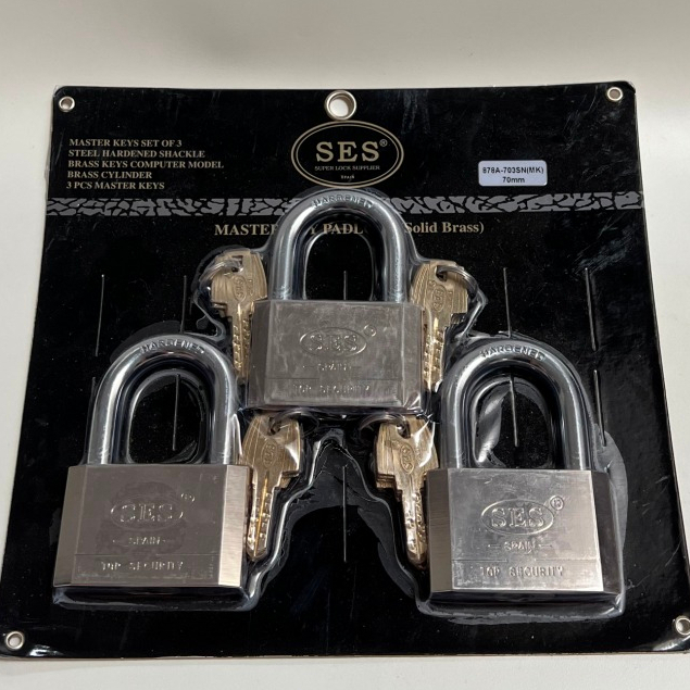 Jual Gembok SES 878 70mm A MK3 (Short Shackle Masterkeys set of 3 ...