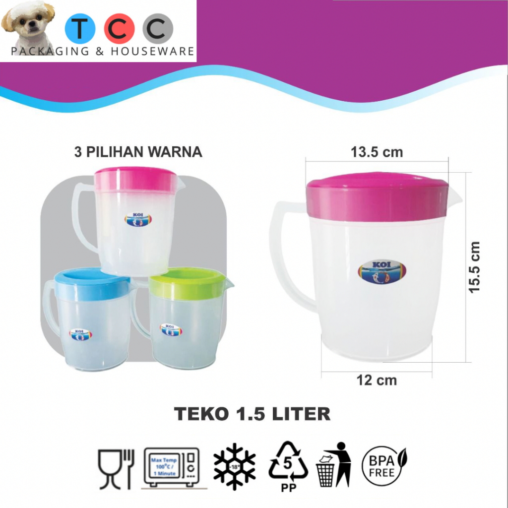 Jual KOI TEKO 1.5 LITER PLASTIK MINI BENING CERET KECIL 1500ML | Shopee ...