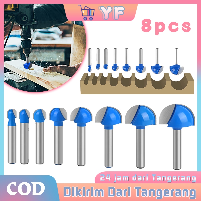 Jual 8Pcs Mata Profil Router Bit Mata Profil Setengah Lingkaran Mata ...