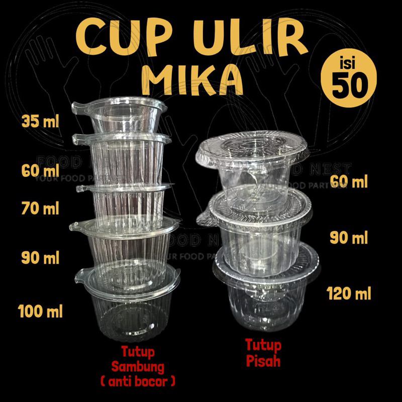 Jual [ISI 50 PC DENGAN TUTUP] cup ager 120ml cup agar-agar ulir polos cup plastik gelas cup ...