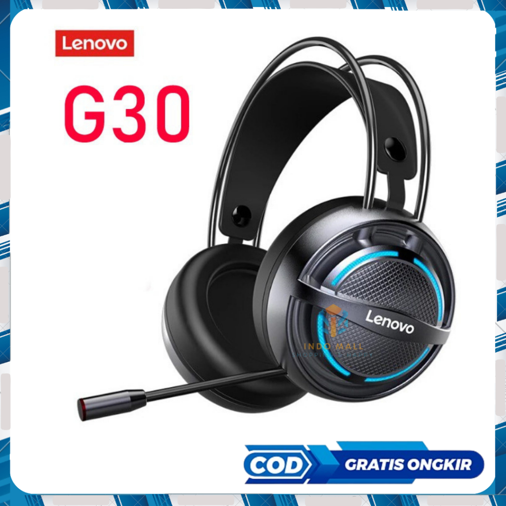 Jual LENOVO G30 Headphone Gaming Wired Microphone Headset Stereo Led ...