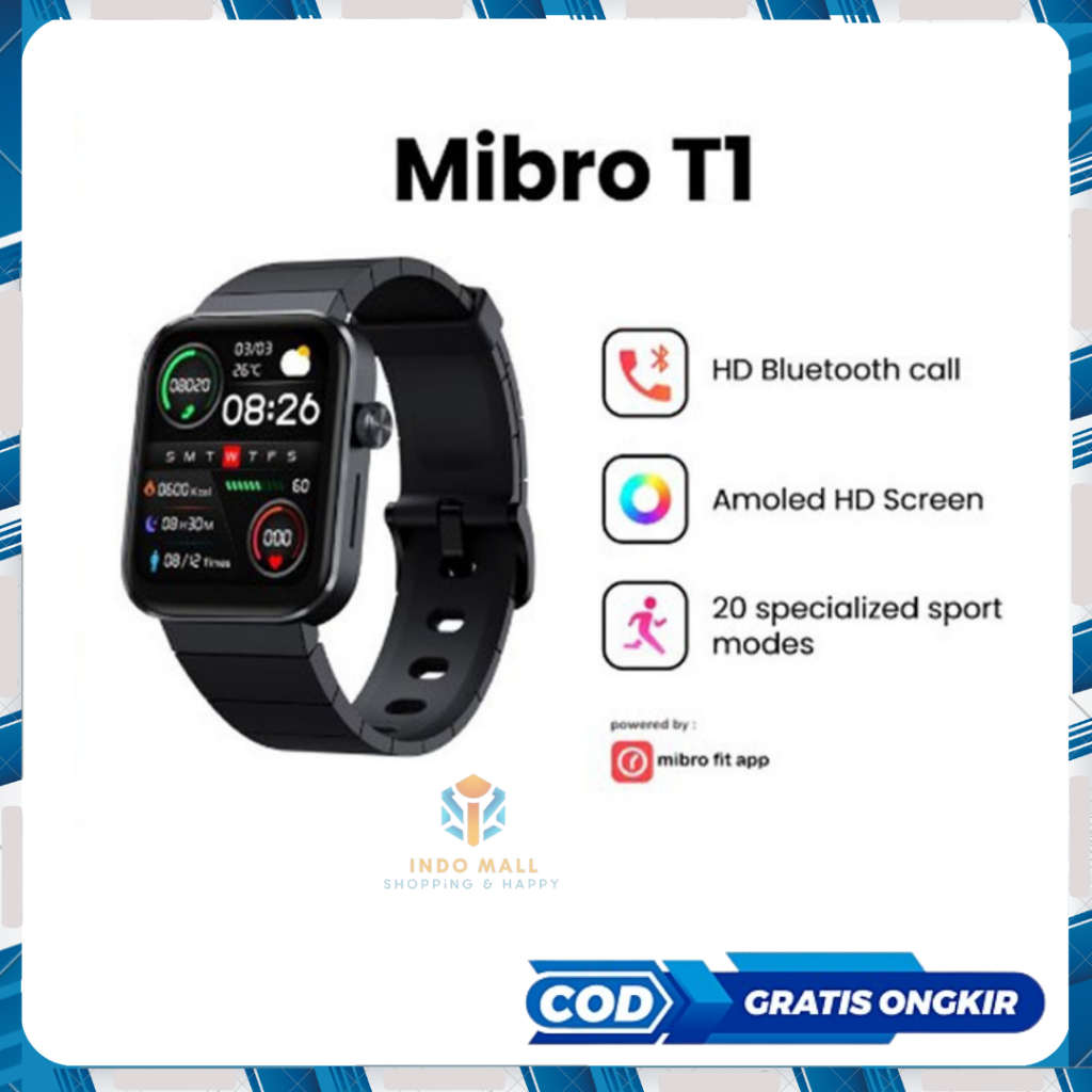 Jual smart watch Mibro T1 Amoled Display Panggilan Bluetooth 20 Sport Modes Indomall | Shopee ...