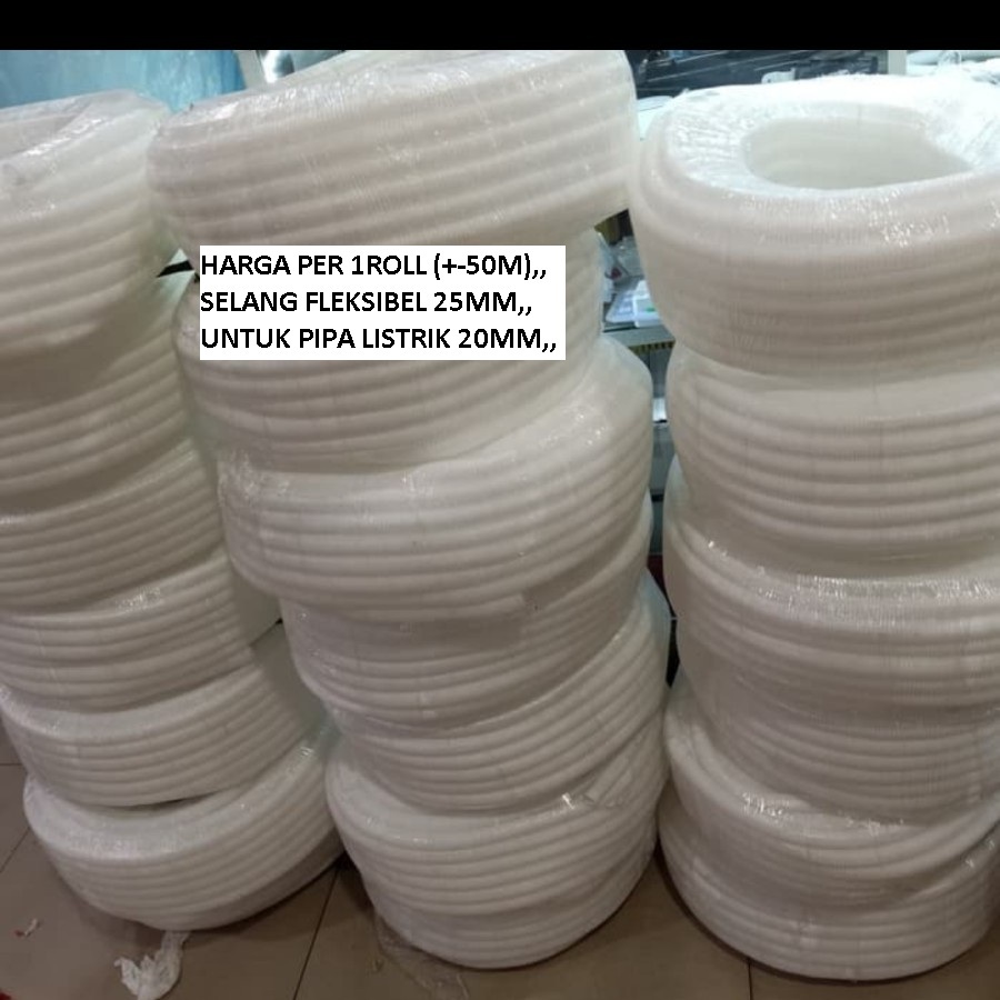 Jual 1ROLL / Flexibel conduit 25mm / selang fleksibel PIPA LISTRIK 25 ...