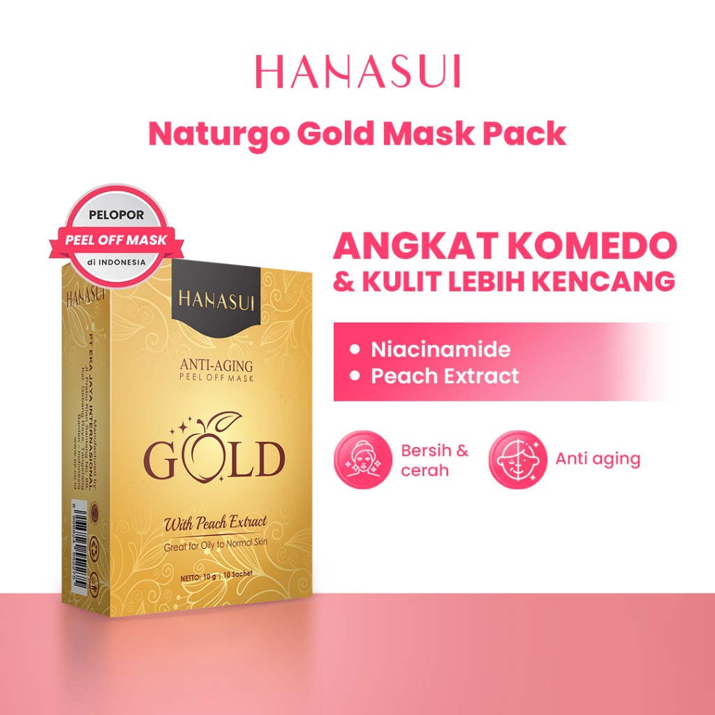 Jual Hanasui Naturgo Gold Anti Aging Feel Off Mask Gold - Masker Emas ...