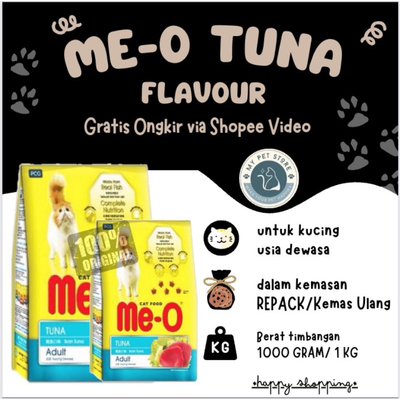 Jual (PROMO TERMURAH) ME-O ADULT 1KILOGRAM REPACK | Shopee Indonesia