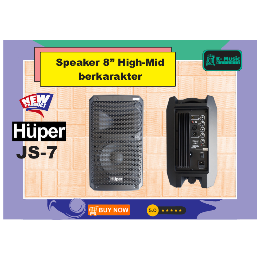 Jual Sound system speaker aktif Huper JS7 JS-7 8 inch RMS 200W amply ...