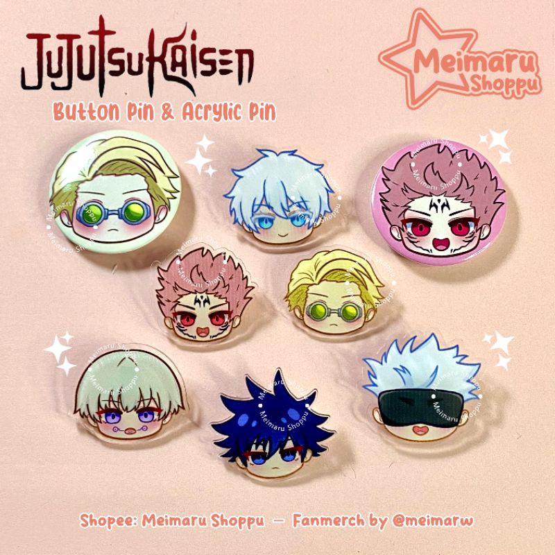 Jual [Meimaru Shoppu] [BUY 3 GET 1] Button Pin & Acrylic Pin Jujutsu ...