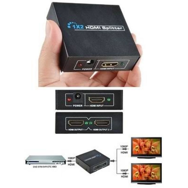 Jual HDMI SPLITTER 2 PORT (1 IN 2 OUT) Untuk tampilan 2 layar ...