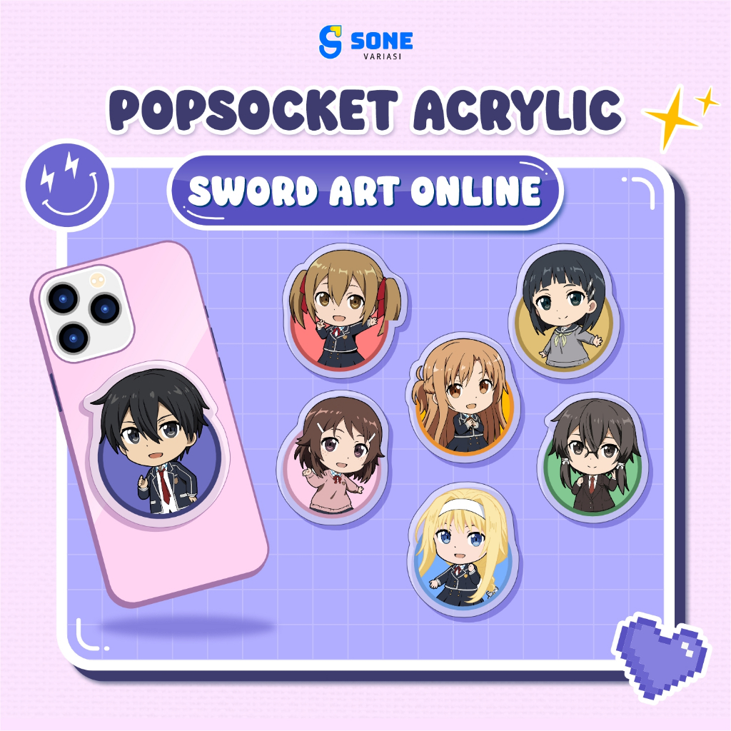 Jual Popsocket Sword Art Online / Griptok / Aksesoris HP Anime Akrilik ...