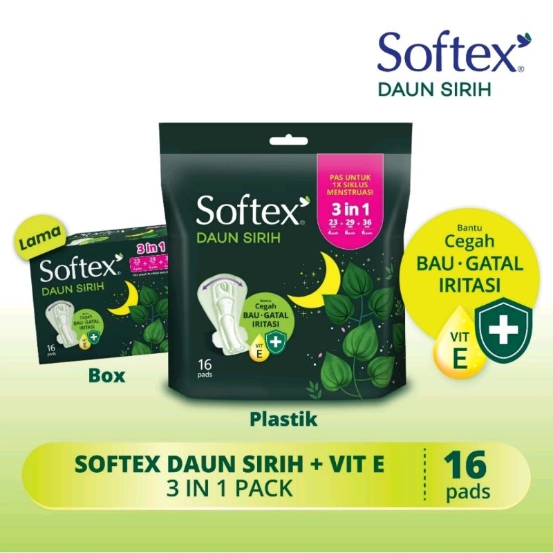 Jual Softex Daun Sirih + Vit E 3 in 1 pack | Shopee Indonesia