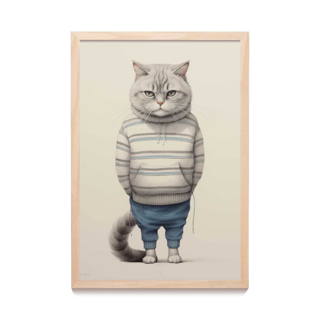 Jual Poster Lukisan Print Gambar Kucing Cat Cute Dekorasi Rumah ...