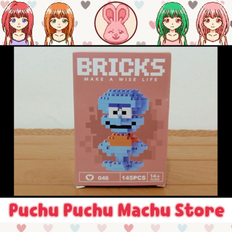 Jual Mainan BRICKS Building Block SQUIDWARD Make A Wise Life Balok 3D ...