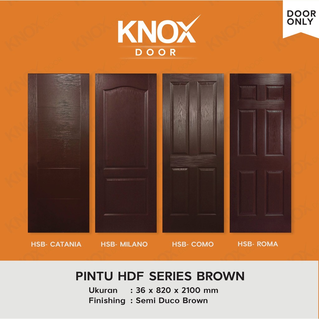 Jual KNOX DOOR - Pintu Utama HDF Series Brown Semi Duco Brown 36 x 820 ...