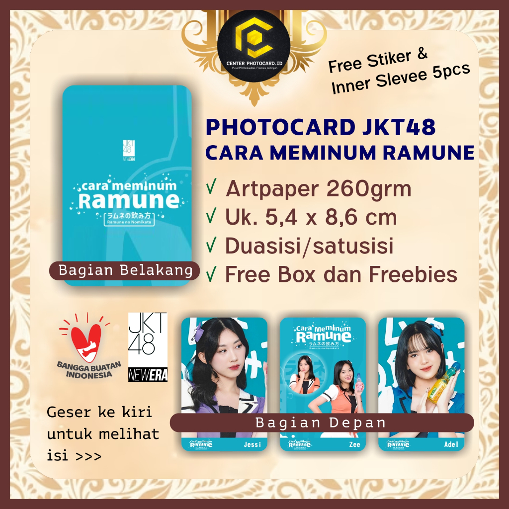 Jual Photocard JKT48 Edisi Cara Meminum Ramune 2 sisi isi 50 Pcs (Unofficial/Fanmade) Limited ...