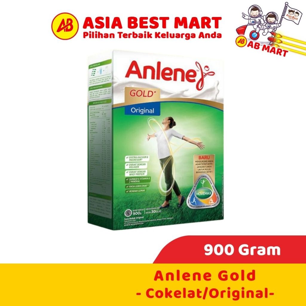 Jual Anlene Gold 900gr Original Cokelat Susu Bubuk Tulang Tinggi Kalsum ...
