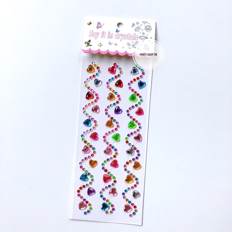 Jual STICKER JEWEL 3D DIAMOND / STICKER MANIK BENTUK LOVE-BINTANG-BULAT ...