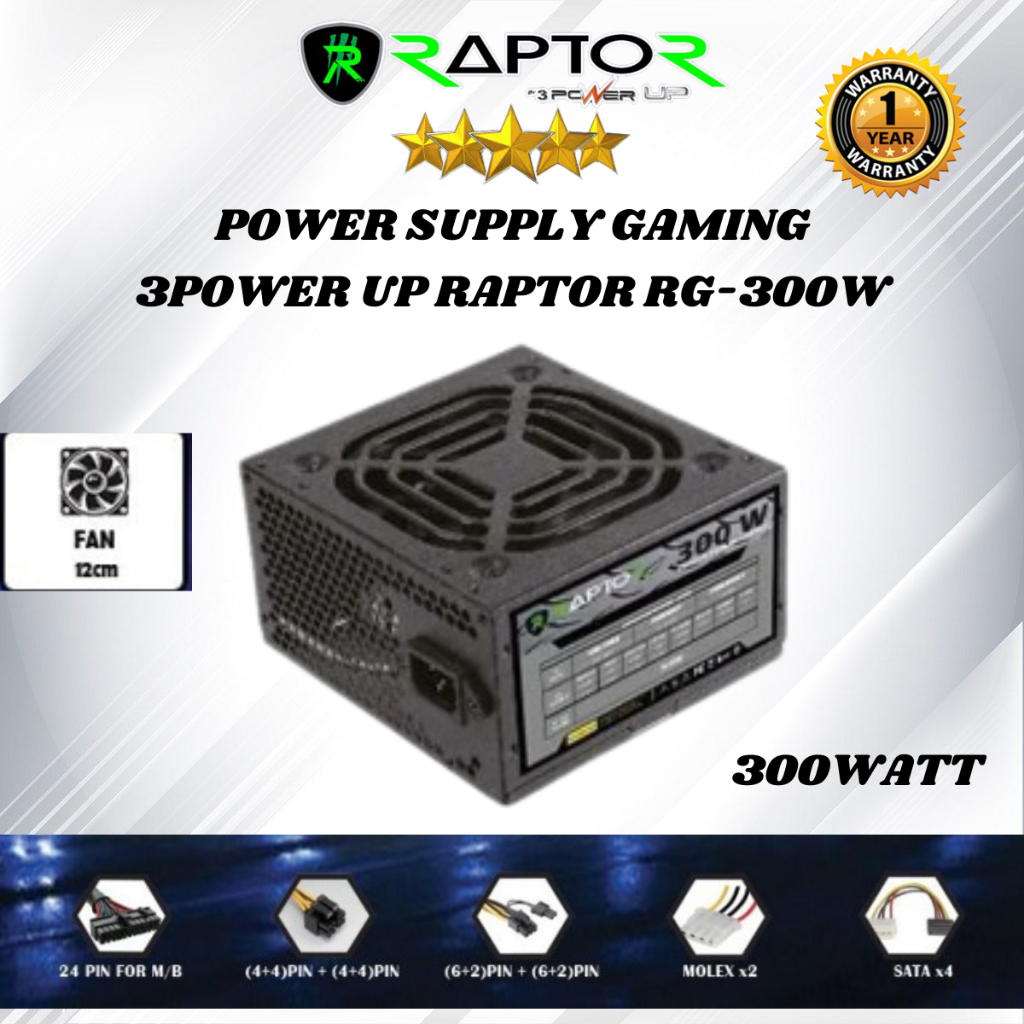 Jual POWER SUPPLAY GAMING PSU RAPTOR RG-300W 300WATT - PSU Pure Power ...