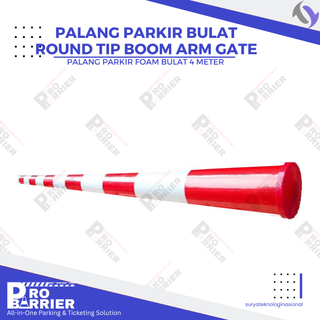Jual Palang Parkir Bulat Busa | Portal Bulat Busa 3-4 Meter | Boom Arm ...