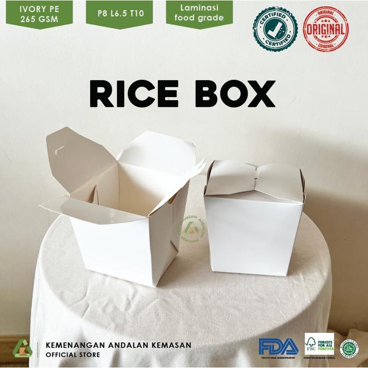 Jual RICE BOX BAHAN IVORY / LAMINASI / RICE BOX PAPER / FOOD GRADE ...