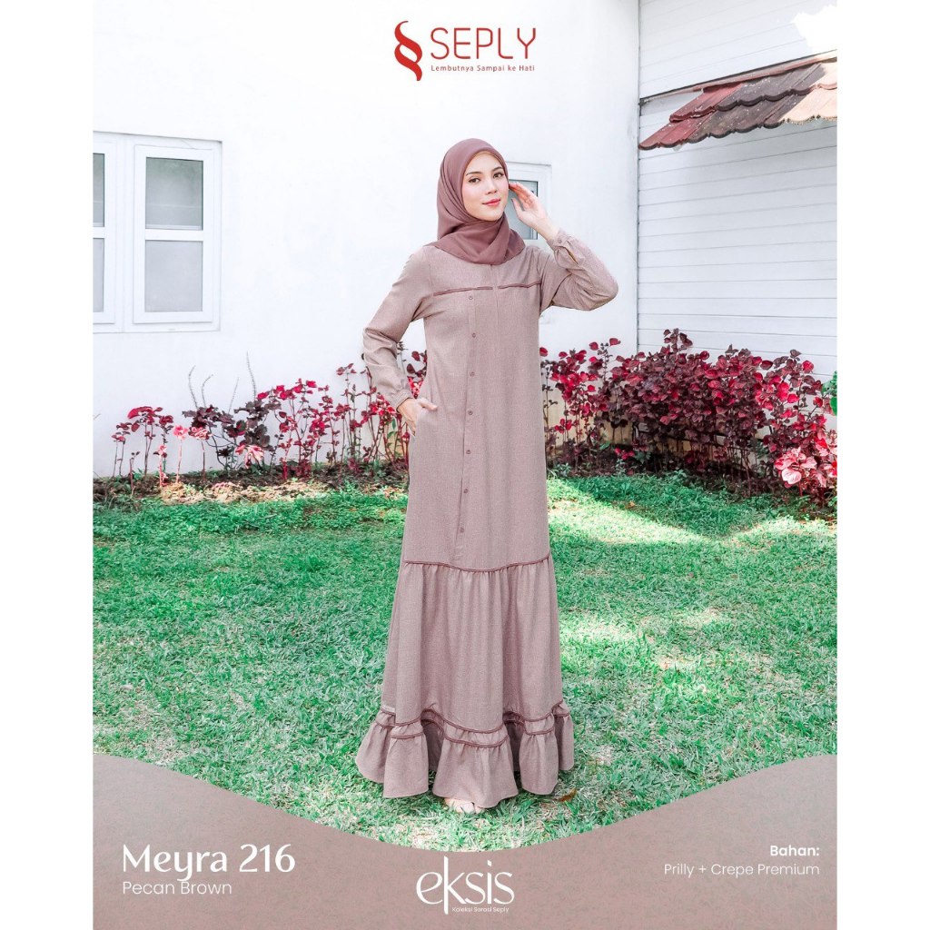 Jual SEPLY Meyra Pecan Brown | GAMIS WANITA DEWASA | Gamis Premium ...
