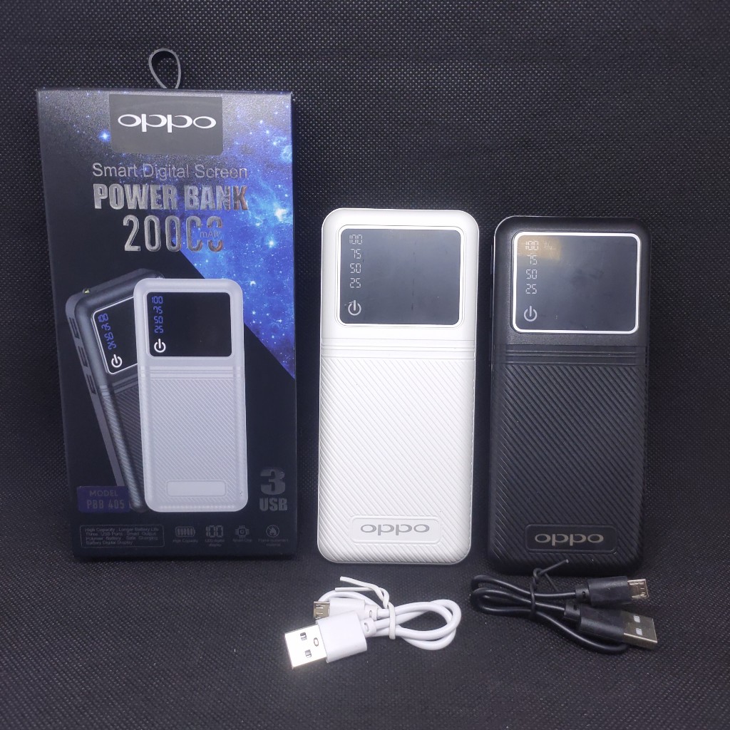 Jual OPPO Power Bank 20000 mAh / Power Bank 3 USB / Smart Digital ...