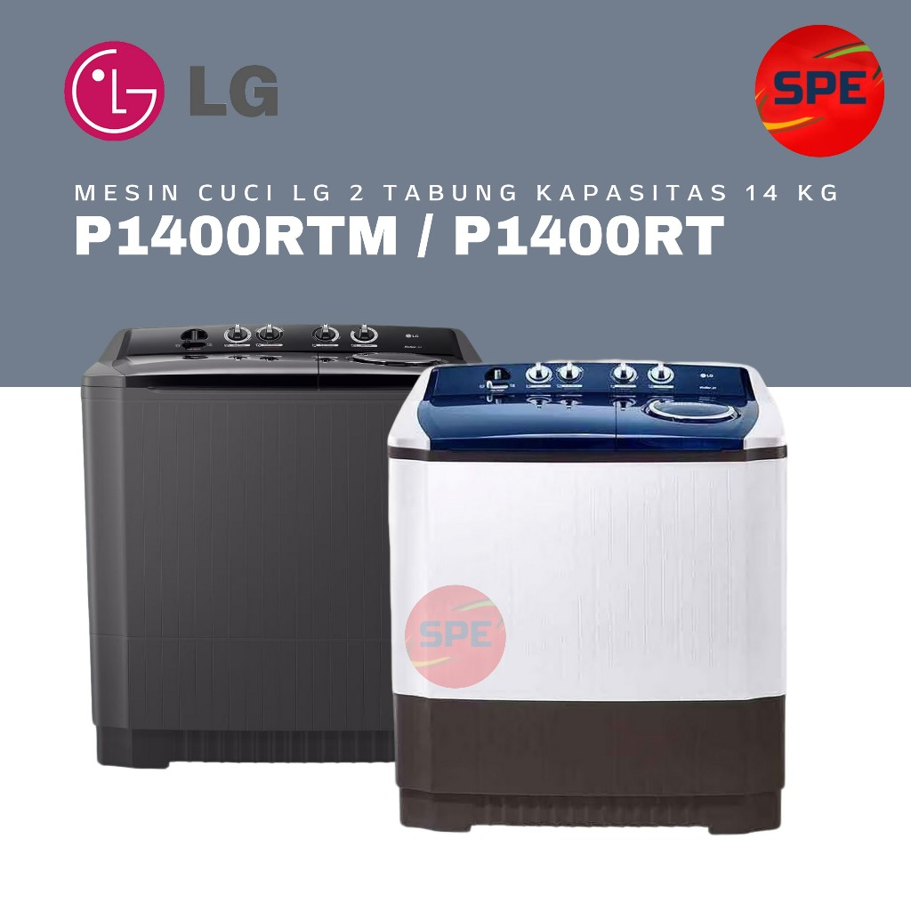 Jual Mesin Cuci 2 Tabung LG Kapasitas 14 KG P1400RT / P1400RTM Garansi ...