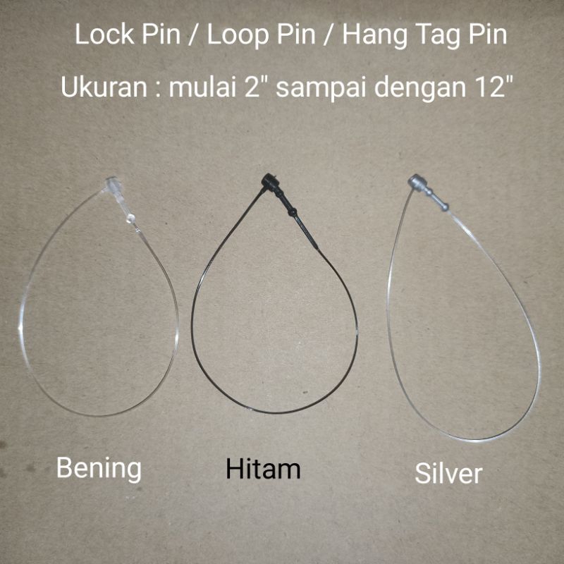 Jual Loop Pin Lock Pin isi 500 pcs per bungkus Tali Hangtag Plastik ...