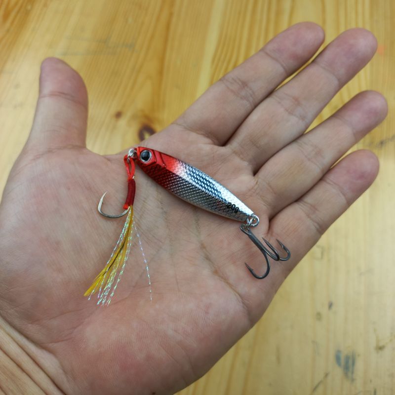 Jual metal jig mikro jig 10 gram 15 gram 20 gram lengkap dengan assist hook dan trebel hook ...