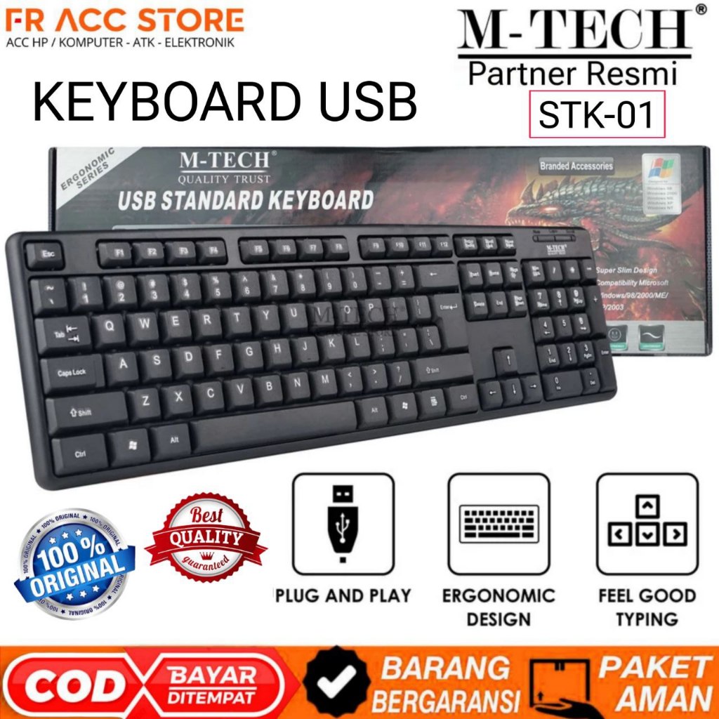 Jual Keyboard USB MTECH STK 01 KEYBOARD KOMPUTER KEYBOARD PLUS NUMBER ...