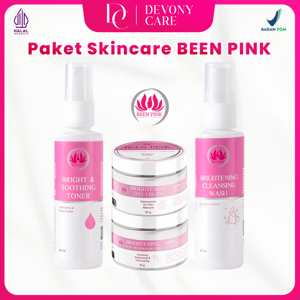 Jual BUNDLING Paket & Set Kecantikan Skincare BEEN PINK Isi 4 Pcs ...