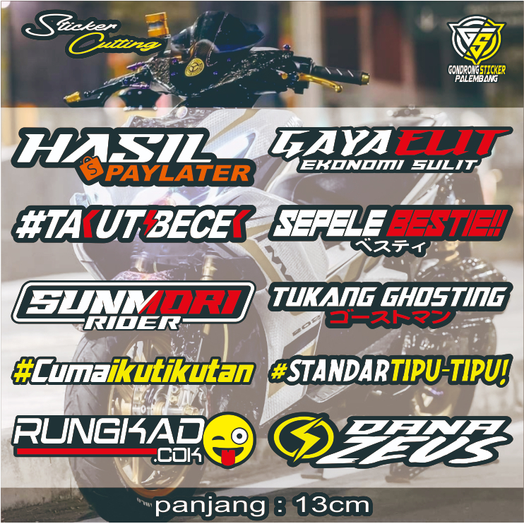 Jual Sticker Cutting Motor Keren, Stiker Racing, Stiker Motor menyala ...