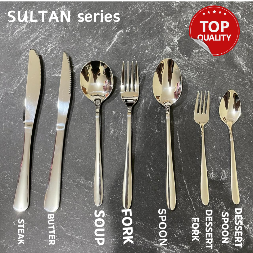 Jual [6pc] Sendok Garpu Stainless Tebal Premium Hotel Resto Cafe SULTAN ...