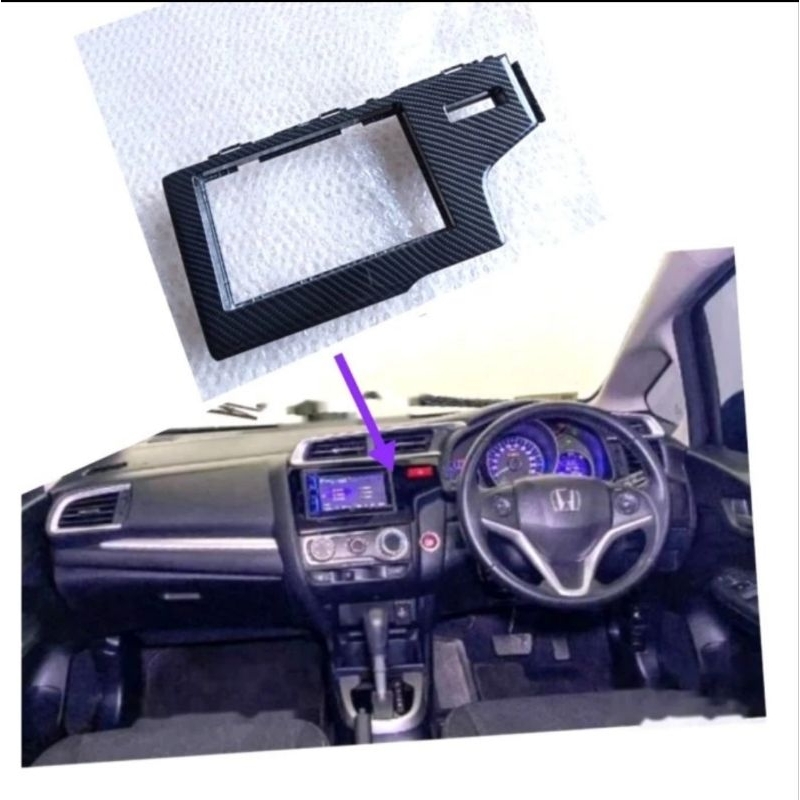 Jual panel frame cover audio head unit honda jazz 2014-2019 motif ...