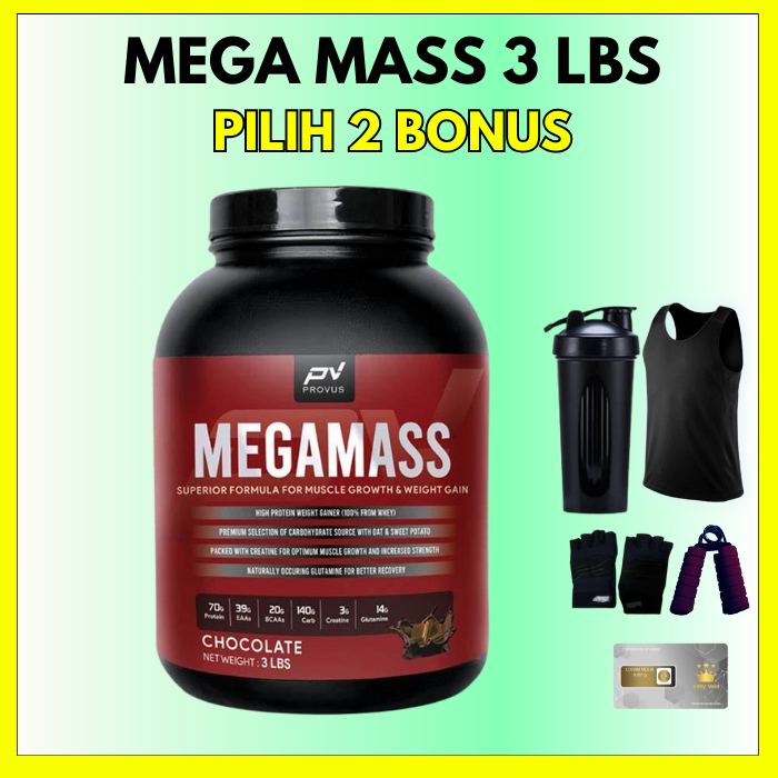 Jual Provus Mega Mass 3 lbs Susu Gainer Penambah Berat Badan Megamass ...