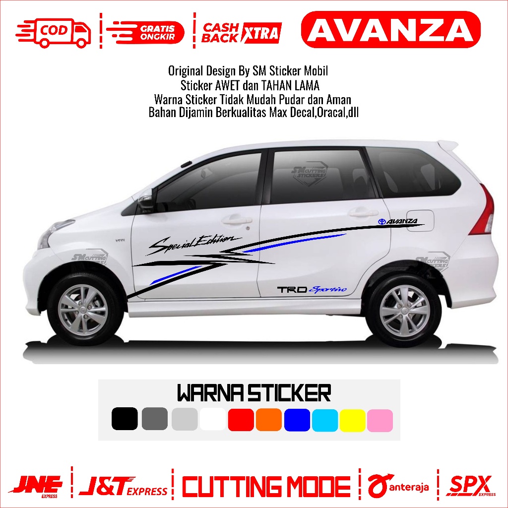Jual STIKER MOBIL AVANZA,SIGRA LIST STICKER MOBIL STICKER CUTTING MODE ...