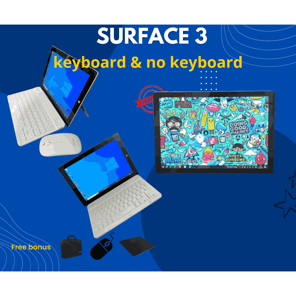 Jual MICROSOFT SURFACE 3 INTEL ATOM X7 RAM 4/64 GB + memory SD CARD ...