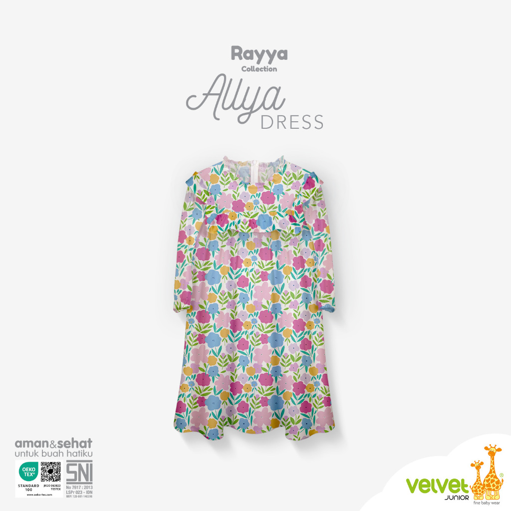 Jual Velvet Junior Baju Anak Rayya Collection Dress Resleting - Allya ...