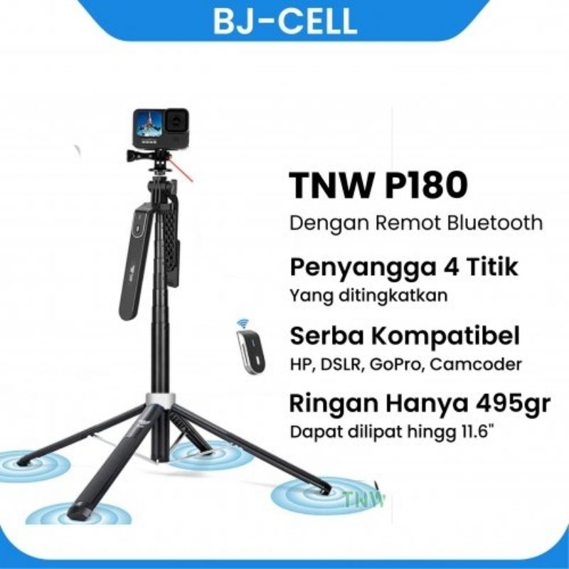 Jual Tripod TNW P180 Tongsis 180cm Bluetooth Selfie Stick Baut 1/4 ...
