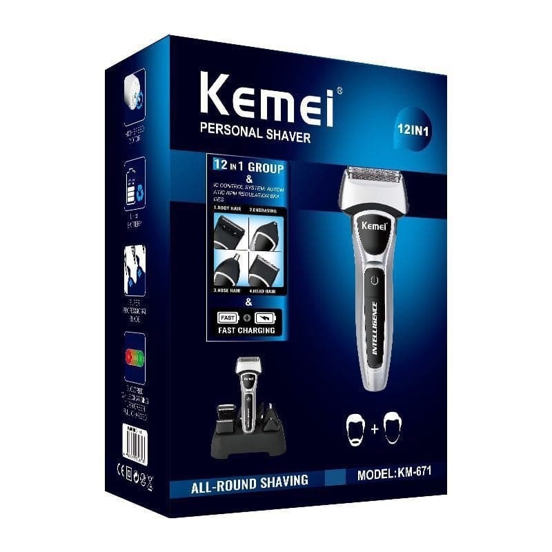 Jual Kemei KM-671 5in1Electric Razors For Men LCD Display Electric ...