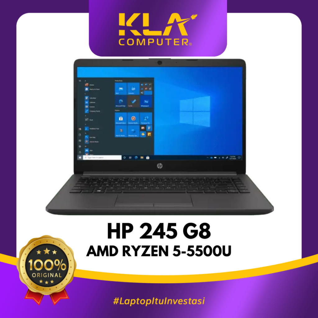 Jual HP 245 G8 R5 AMD Ryzen 5 5500U 8GB DDR4 SSD 512GB NVMe 14' HD ...