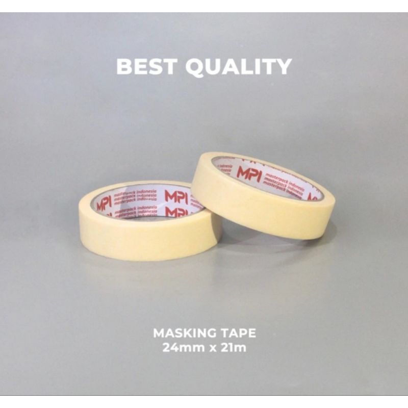Jual LAKBAN KERTAS MASKING TAPE 24mm X 21m MASKING 1 INCH | Shopee ...