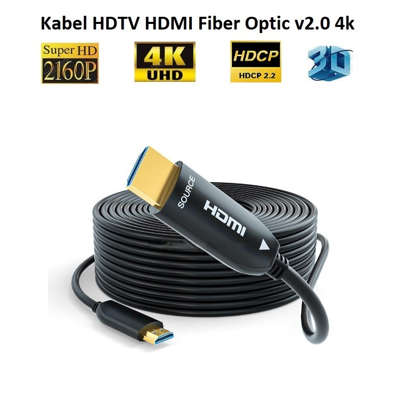 Jual Kabel HDMI Fiber Optic Active 40 Meter v2.0 Support 4k UHD HDR ...