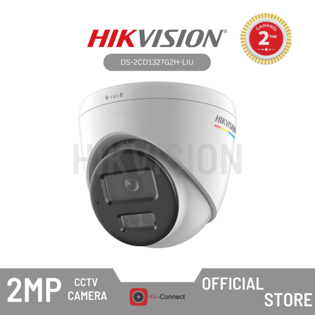Jual HIKVISION - DS-2CD1327G2H-LIU Camera IP CCTV 2 MP ColorVu with Smart Hybrid Light Fixed ...