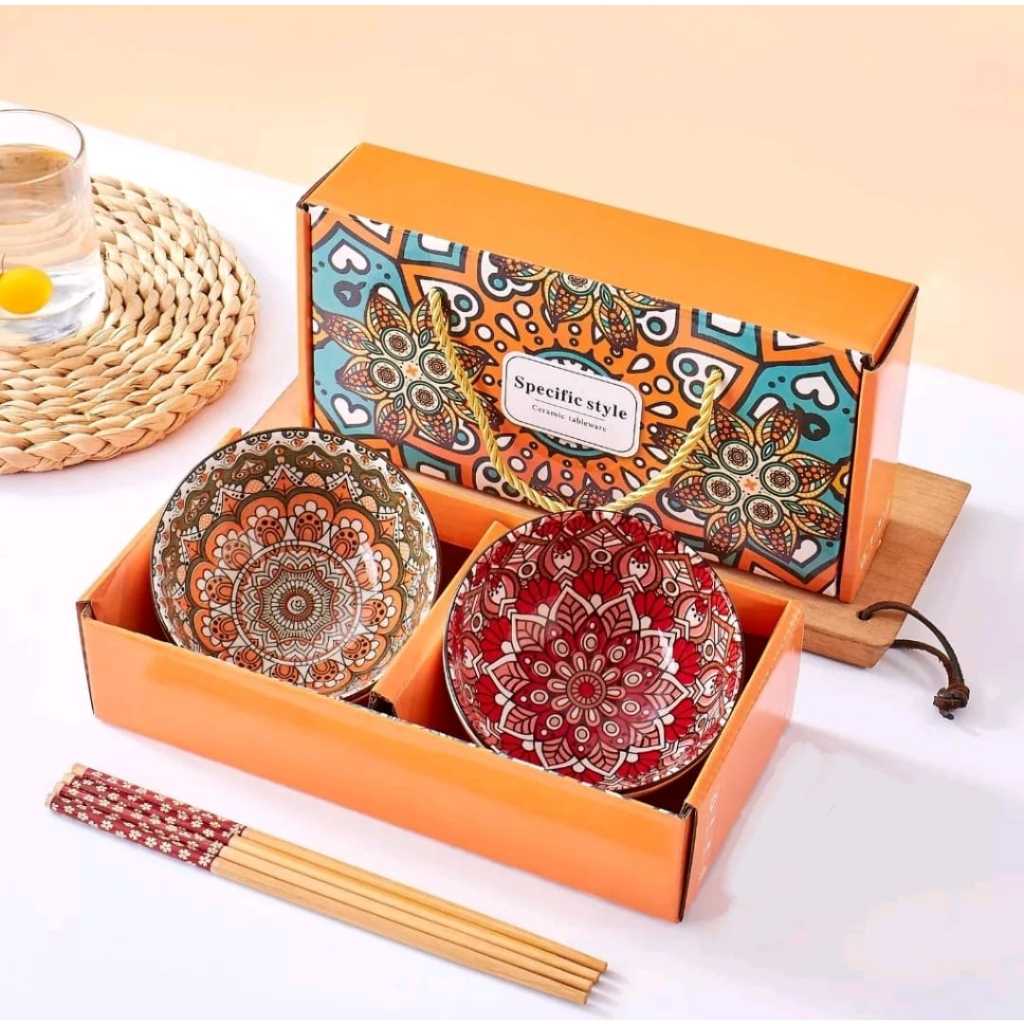 Jual Bohemian Bowl Set Mangkuk Keramik Japanese New Motif Aesthetic ...