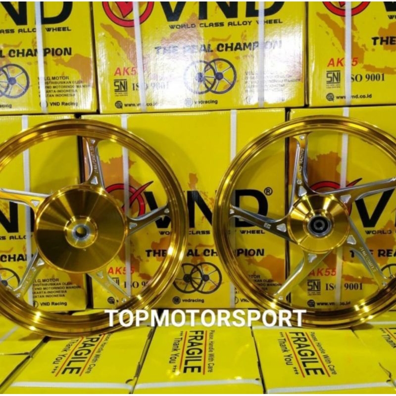 Jual VELEG VND RACING AK 55 RING 14 VARIO 150 125 110/SCOOPY/BEAT Fr:14x160 & Rr:14x185 ORIGINAL ...